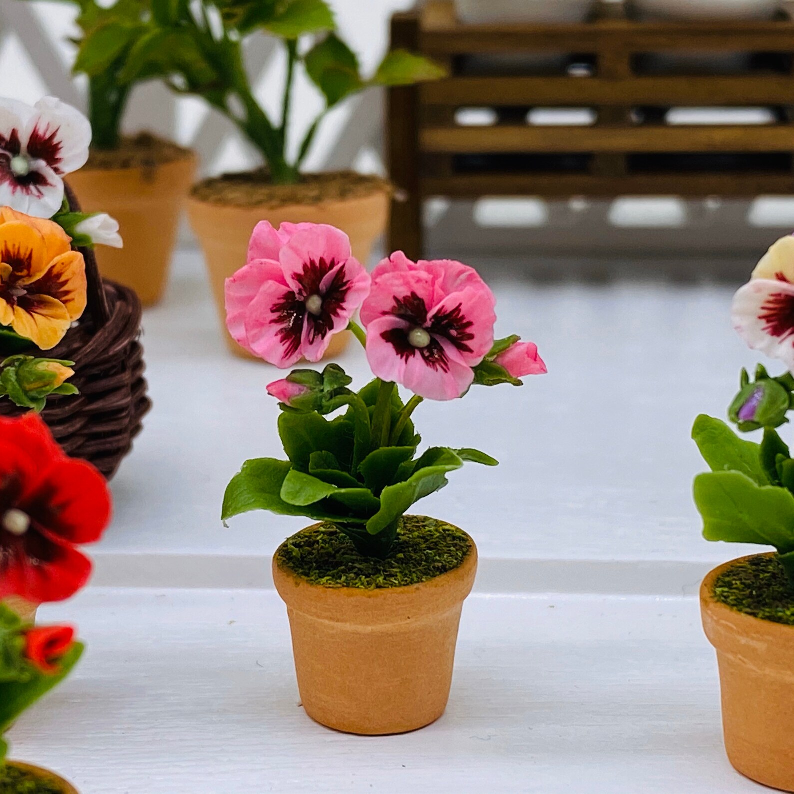 Miniature Pansy in Pot Polymer Clayminiature Pot Miniature - Etsy