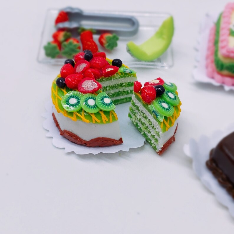 Miniature Cake and Sliced Cake Miniature Fake Cake Miniature - Etsy