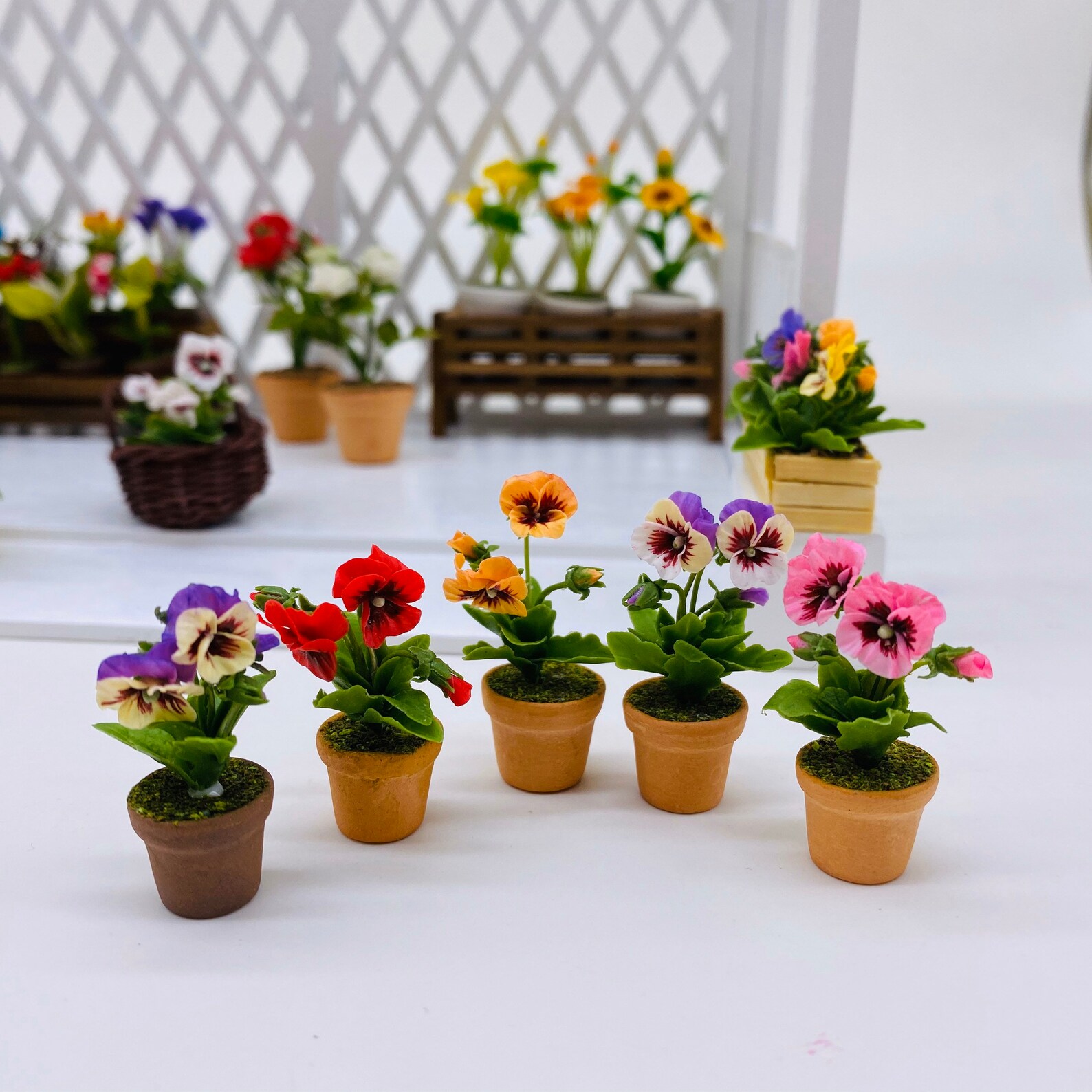 Miniature Pansy in Pot Polymer Clayminiature Pot Miniature - Etsy