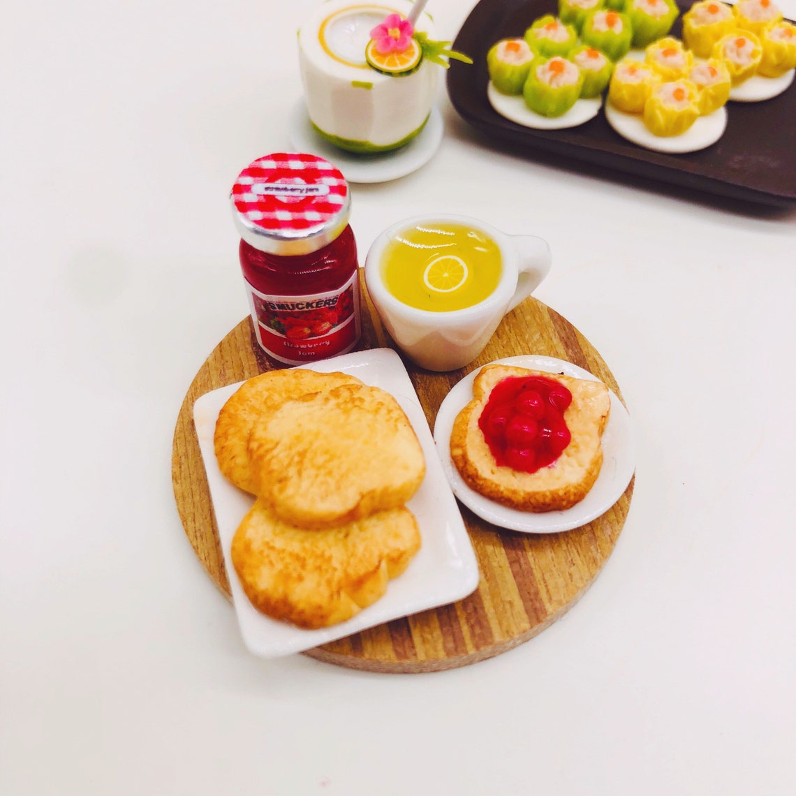 Miniature Breakfast Set,miniature Bakery,miniature Bread,dolls and ...