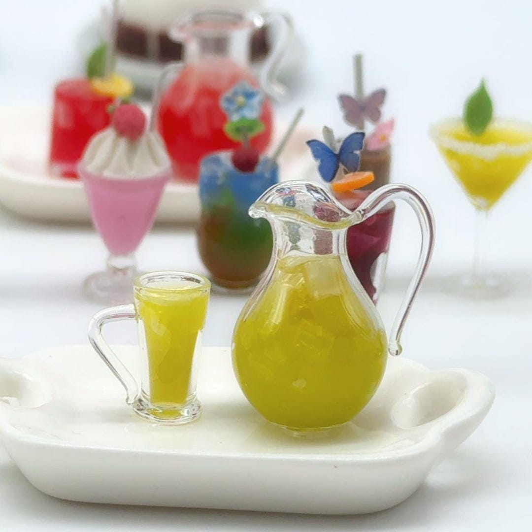 2 Pieces Miniature Sweet Drink Glass Set, Miniature Glasses, Miniature ...