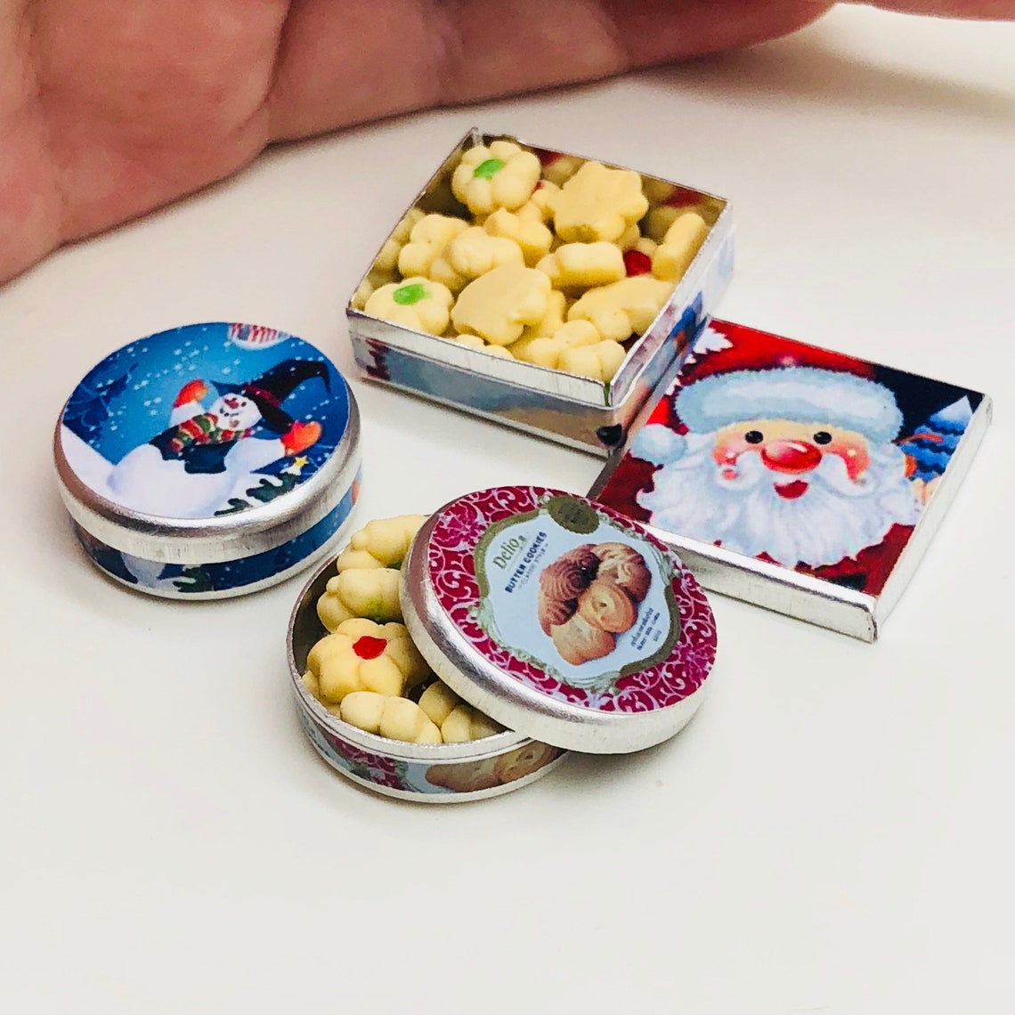 Miniature Cookies Tin 3 Piecesminiature Sweetdollhouse - Etsy