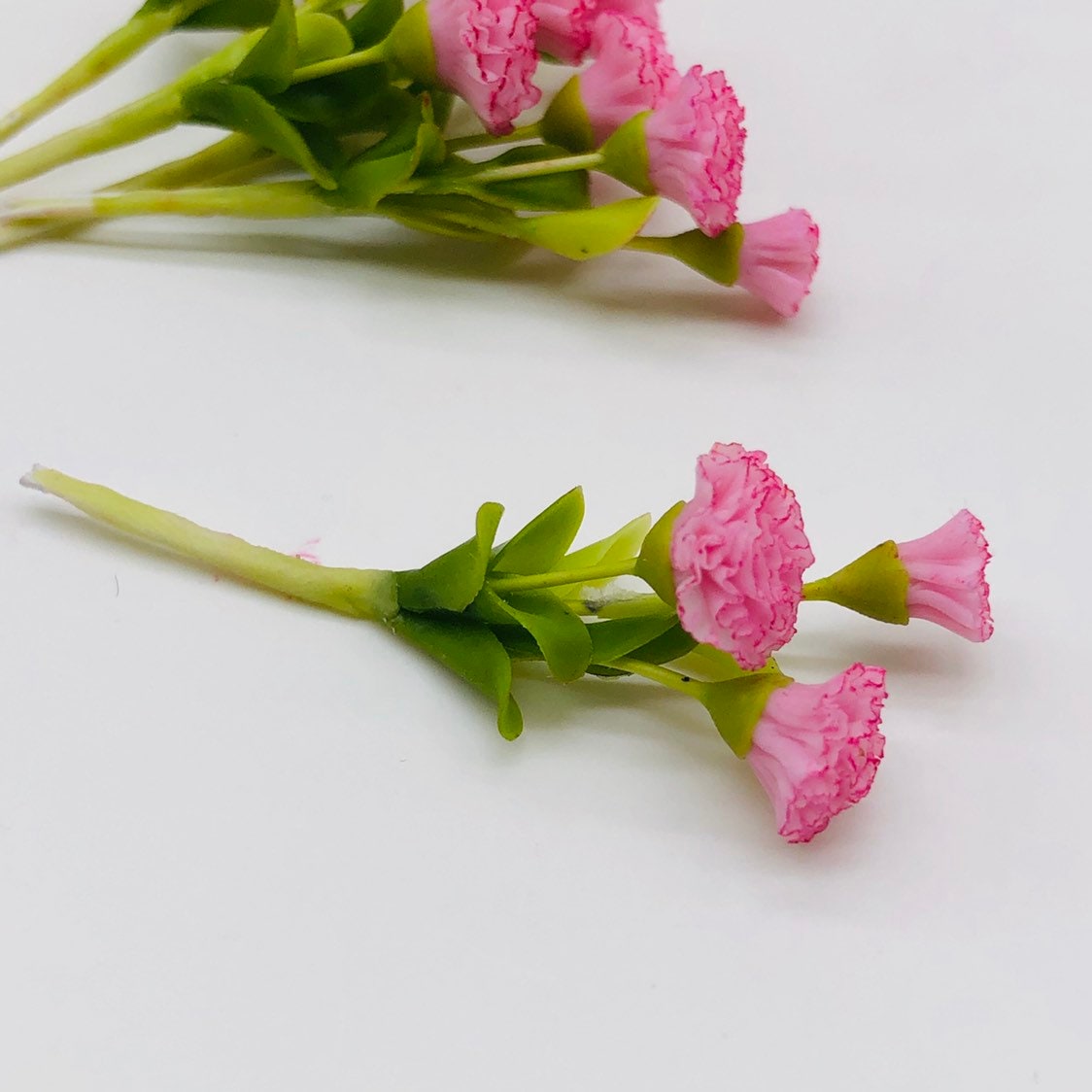 5 Pieces Miniature Carnation Clay Polymer ,miniature Decorate for ...