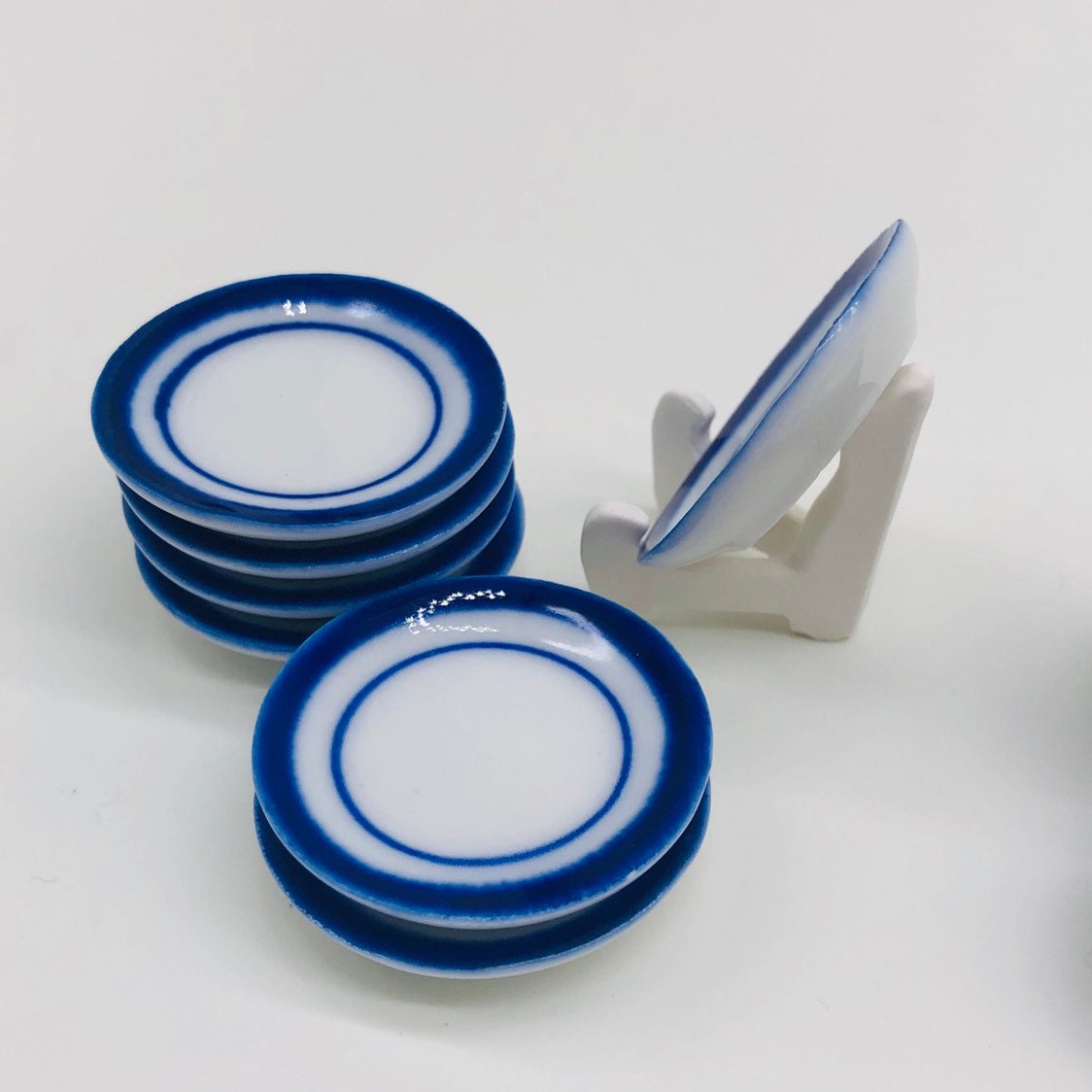 10 Pieces Miniature Ceramic Blue Paint 3.3 Cm. Decorate for - Etsy ...