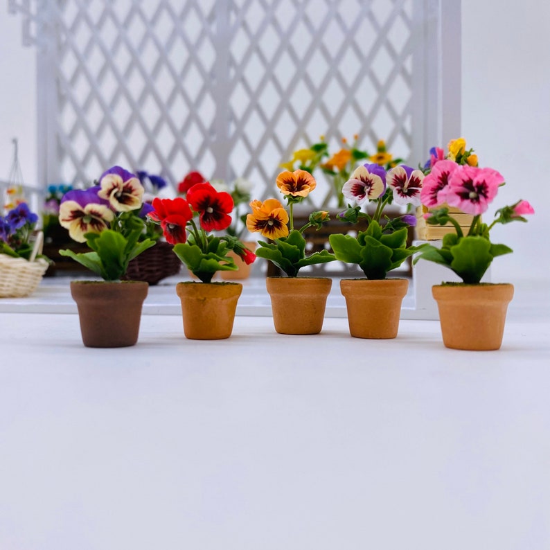 Miniature Pansy in Pot Polymer Clayminiature Pot Miniature - Etsy