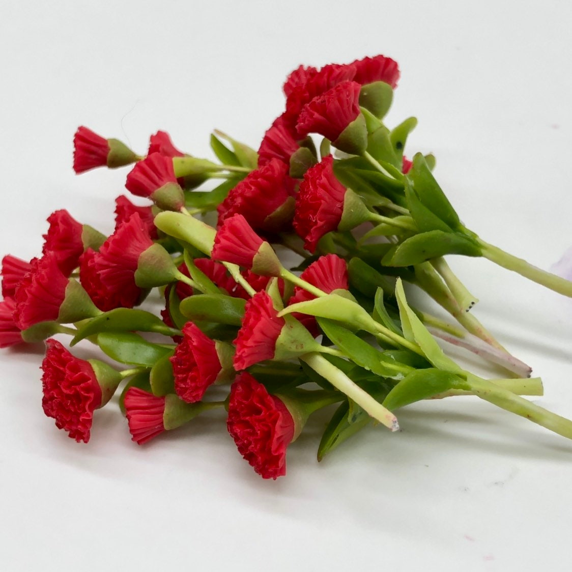 3 Bundles Miniature Carnation Clay Polymer miniature Decorate | Etsy