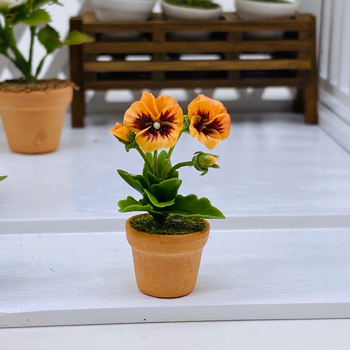 Miniature Pansy in Pot Polymer Clayminiature Pot Miniature - Etsy