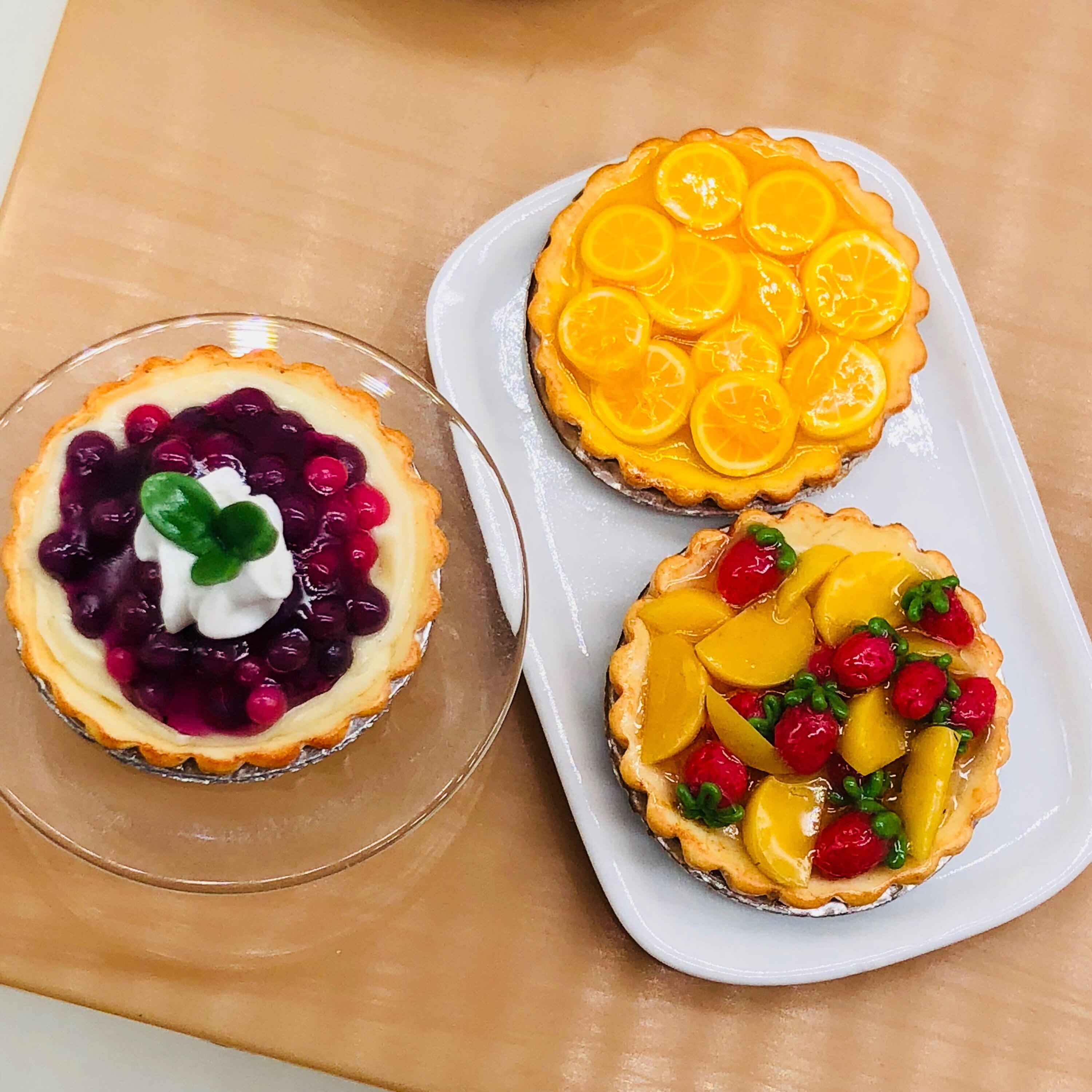 Miniature 3 Pie Flavor With Beverage and Tray Ceramic for - Etsy