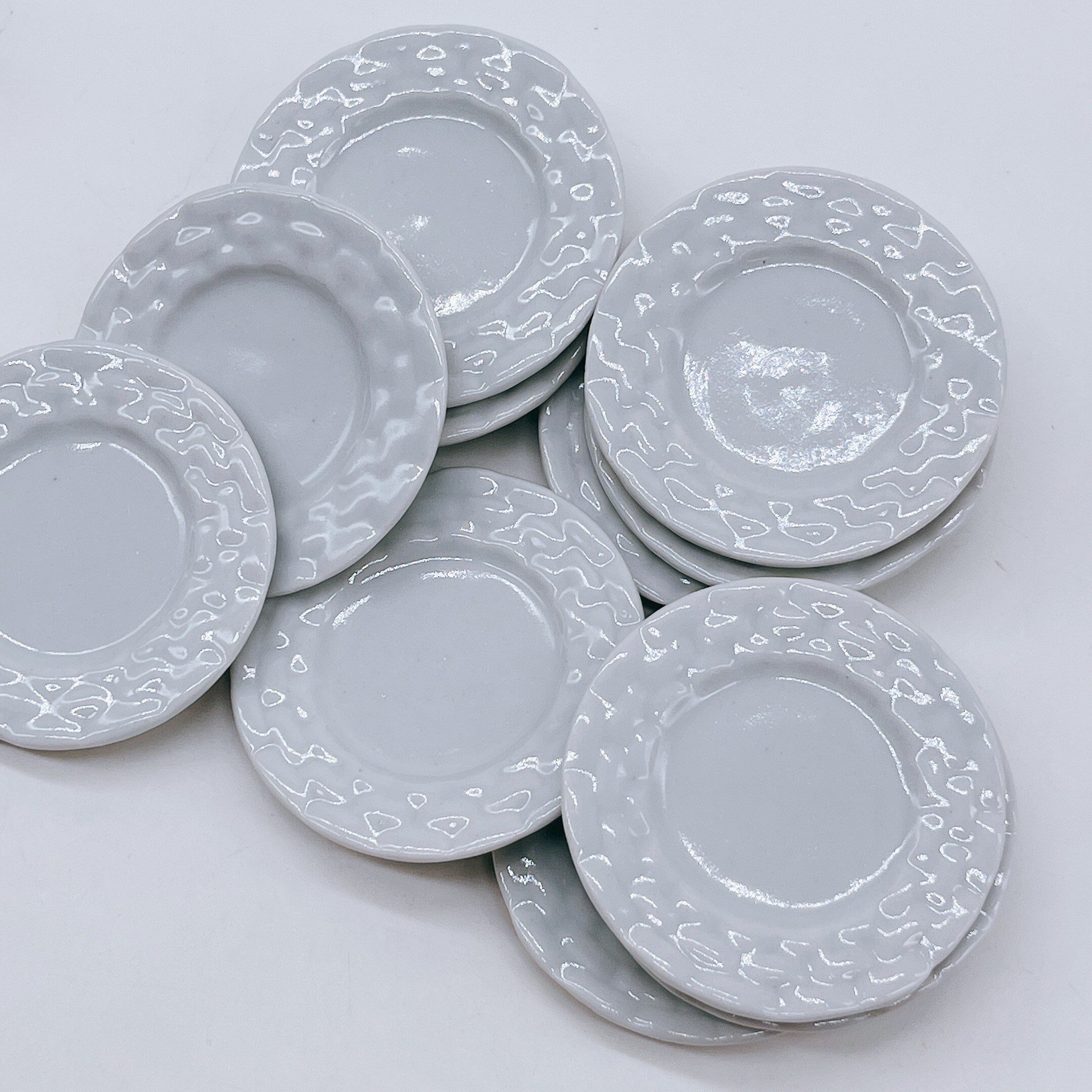 5 pieces Miniature Ceramic plate decorate for doll | Etsy