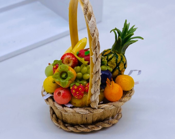 Miniature Mixed Fruit Basket Decorate for Dollhouse - Etsy
