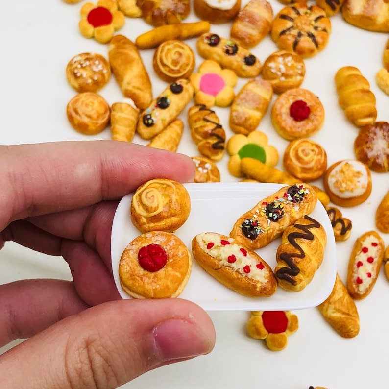 20 piezas de pan en miniatura artículo mixto panadería en - Etsy España