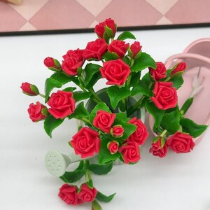 5 Pieces Miniature Red Rose, Miniature Garden Dollhouse Size SS and S ...