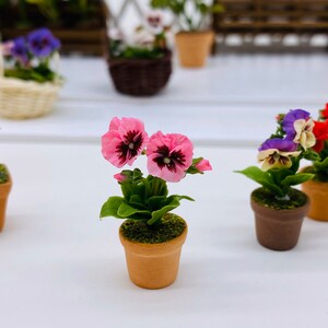 Miniature Pansy in Pot Polymer Clayminiature Pot Miniature - Etsy