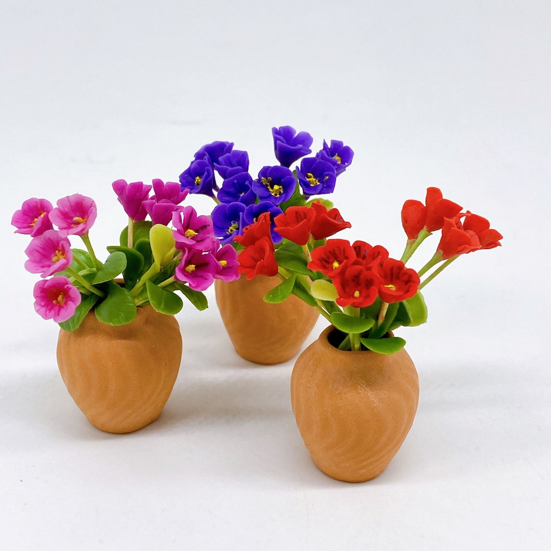5 Pieces Miniature Poppy Clay Flower ,miniature Decorate for Garden ...