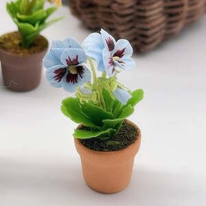 Miniature Pansy in Pot Polymer Clay,miniature Pot, Miniature Orchid ...