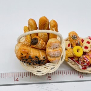 Miniature Mixed Bread With Basket for Doll's House Collection - Etsy