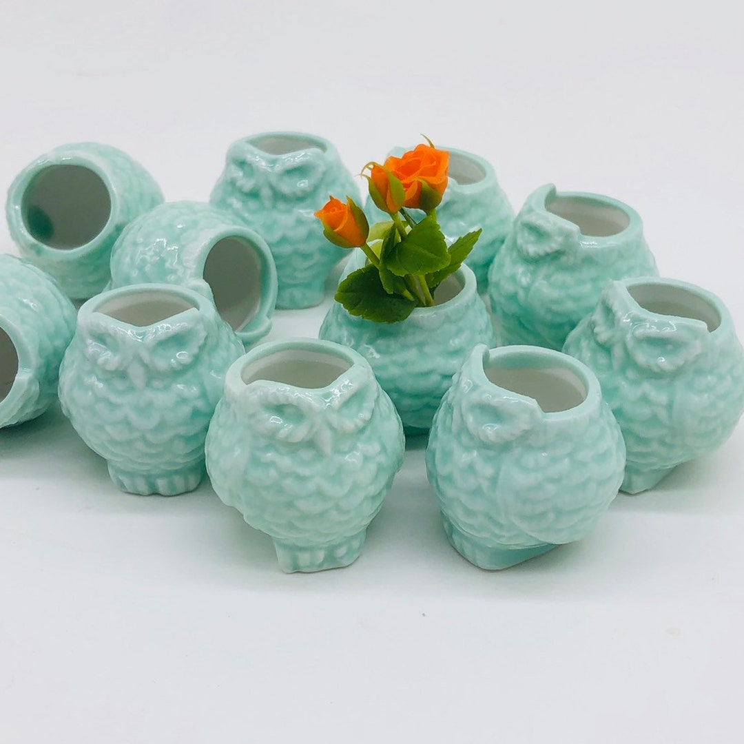 10 Pieces Miniature Owl Vase, Miniature Pot,miniature Fairy Garden - Etsy
