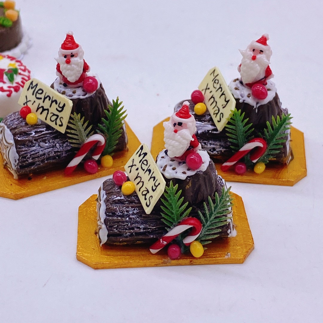 Miniature Log Cake 3D for Christmas Miniature Christmas Cake,miniature ...