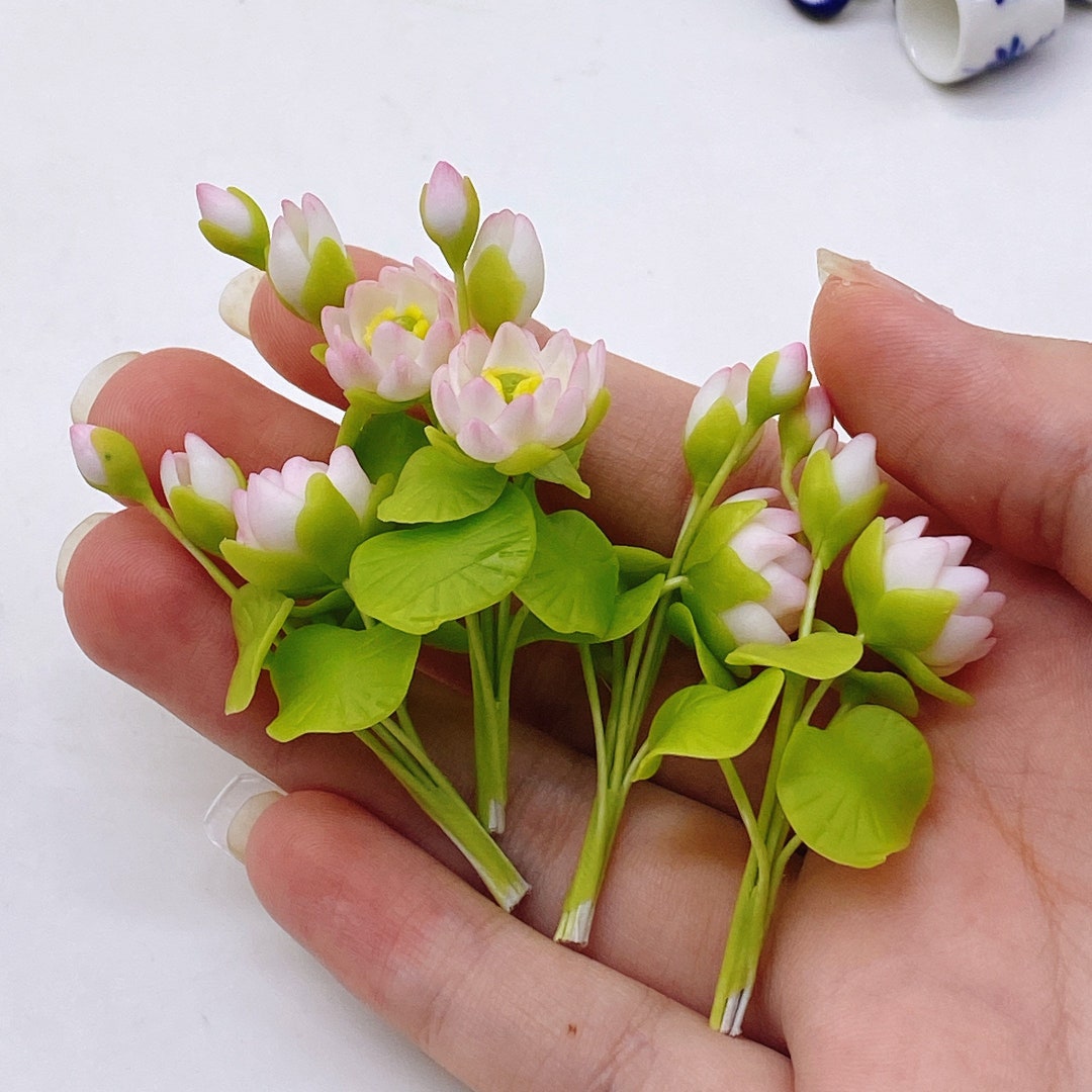 4 Bundles Miniature Lotus, Miniatureflower, Miniature Garden Dollhouse ...