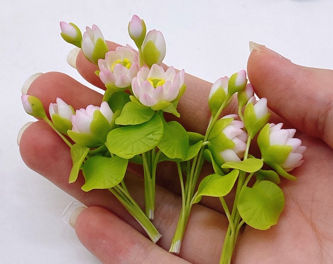 4 Bundles Miniature Lotus, Miniatureflower, Miniature Garden Dollhouse ...