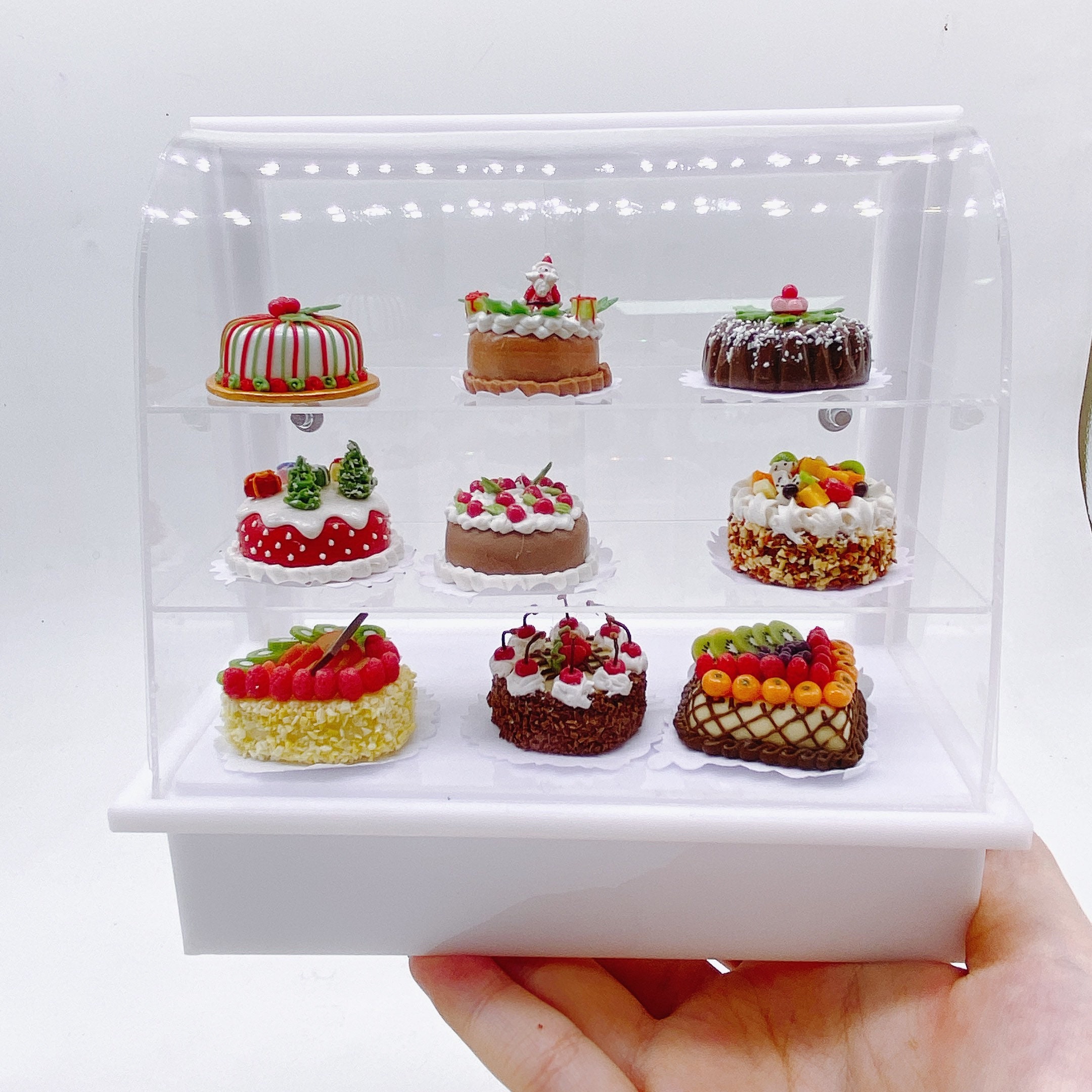 Miniature Showcase With Cake 9 Pieces Decorate for Dollhouse | Etsy