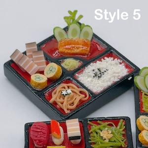 Miniature Japan Food Set Bento, Miniature Food, Miniature Decorate Doll ...