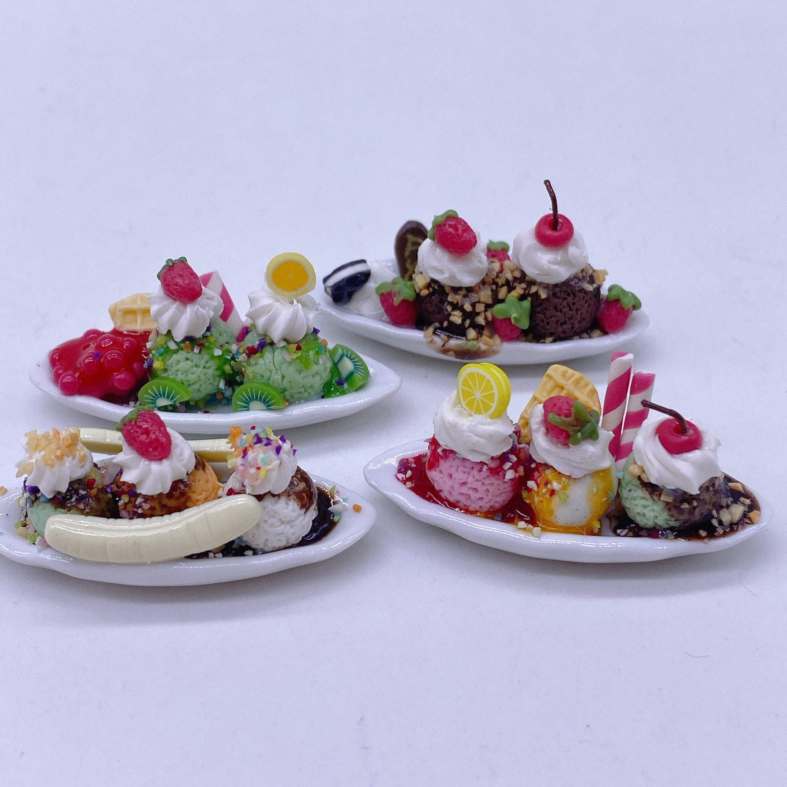 6 Pieces Miniature Sweet Ice-cream on Bowl Lovely for - Etsy