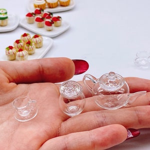 7 Pieces Miniature Glasses Teapot Dining Set Miniature - Etsy