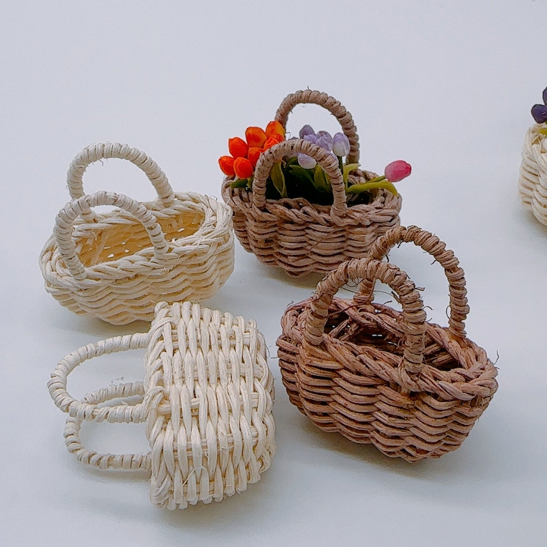 2 Pieces Miniature Basket, Miniature Garden Dollhouse 1:12 - Etsy