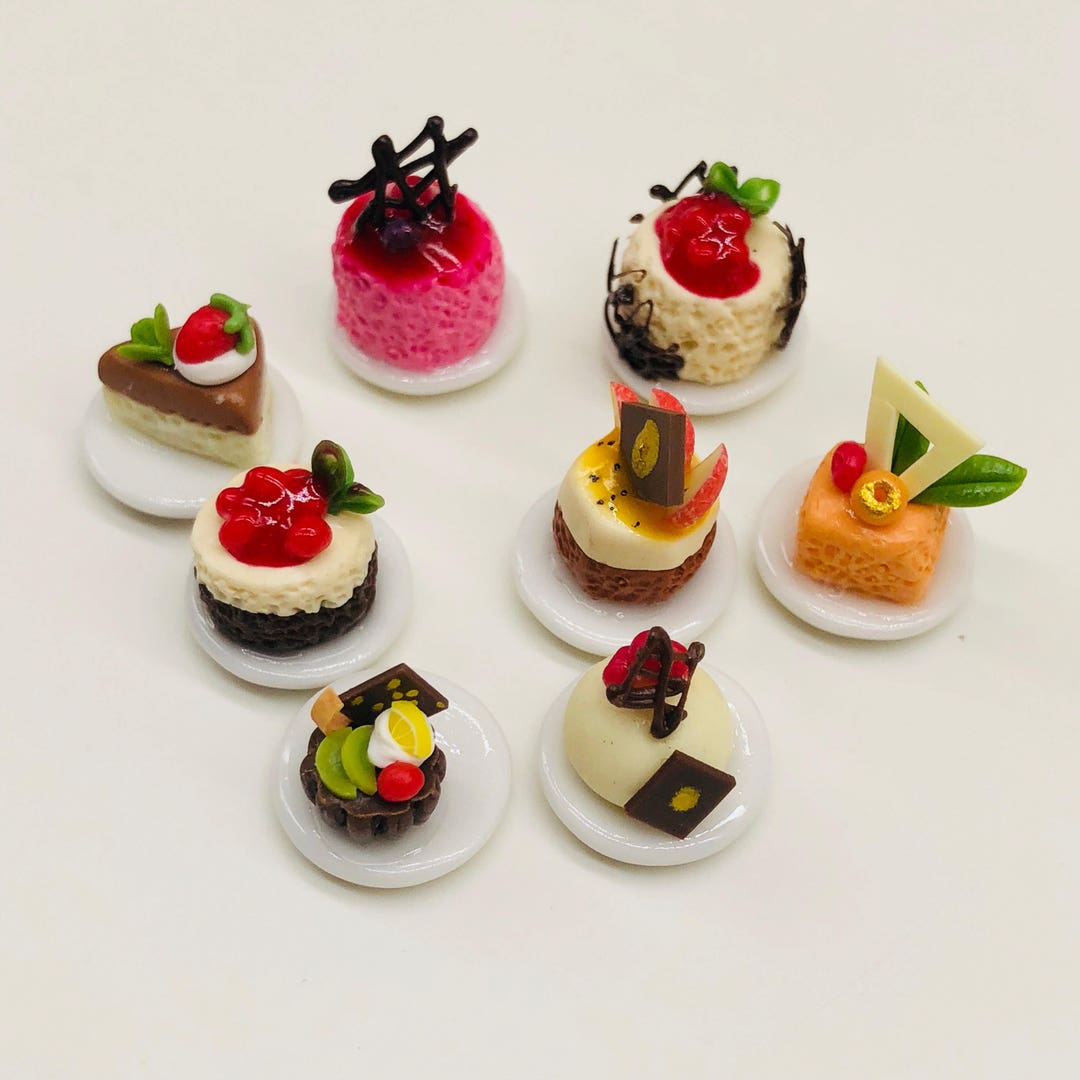 8 Pieces Miniature Mini Cake Set, Miniature Cake for Doll's House ...