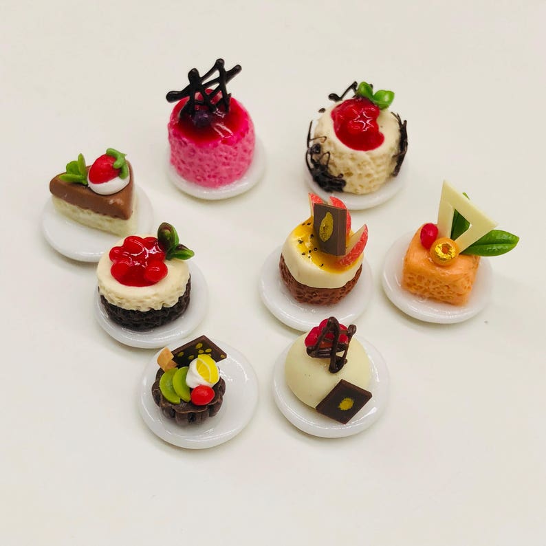 8 Pieces Miniature Mini Cake Set Miniature Cake for - Etsy
