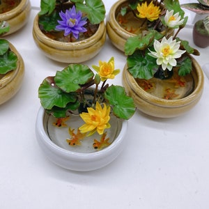 Miniature Goldfish and Lotus in Bowl Miniature Fake Fish - Etsy