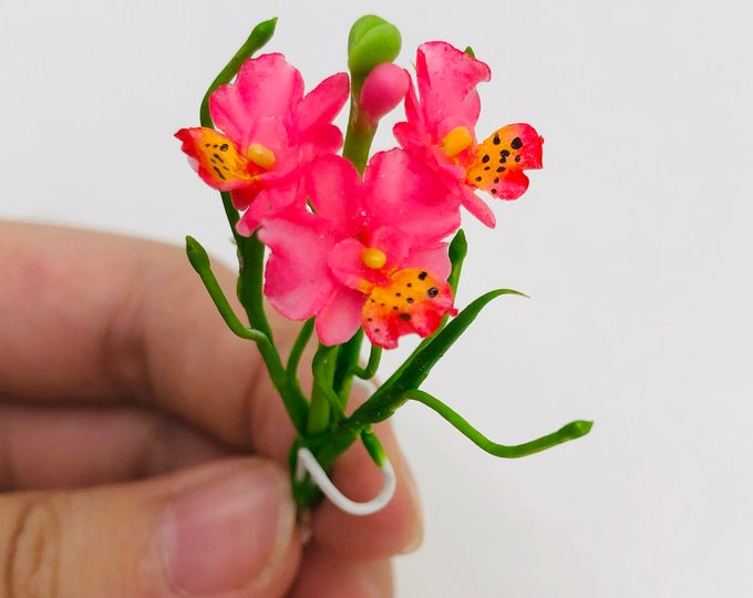 5 Pieces Miniature Orchid Flower Made Clay Polymer for Fairly Garden ...