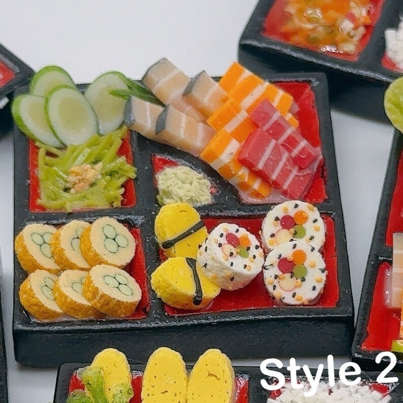 Miniature Japan Food Set Bento, Miniature Food, Miniature Decorate Doll ...