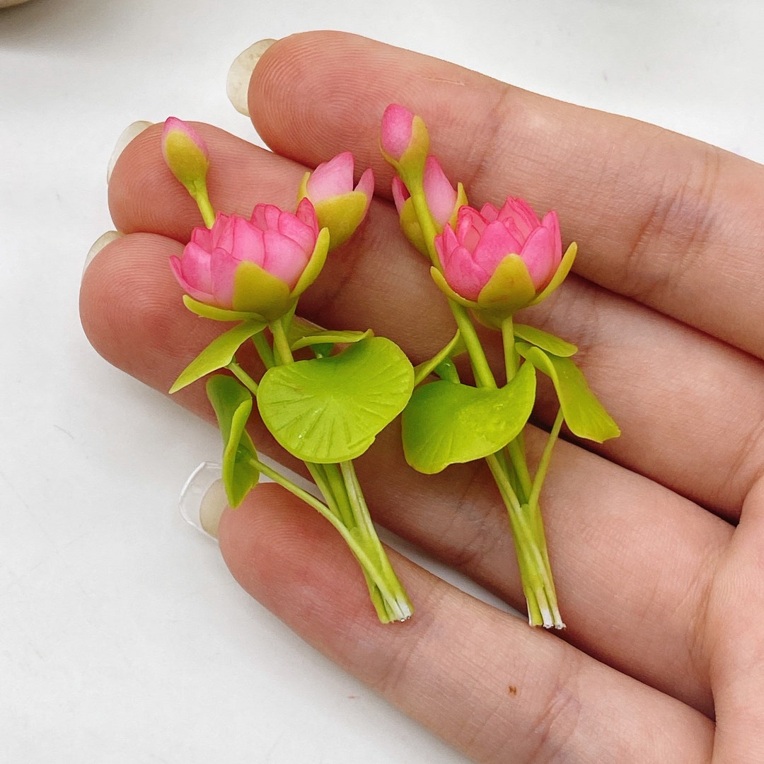 4 Bundles Miniature Lotus, Miniatureflower, Miniature Garden Dollhouse ...