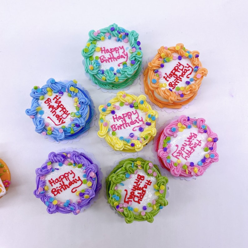 Miniature Happy Birthday Cake Miniature Sweet Cake Dollhouse - Etsy ...