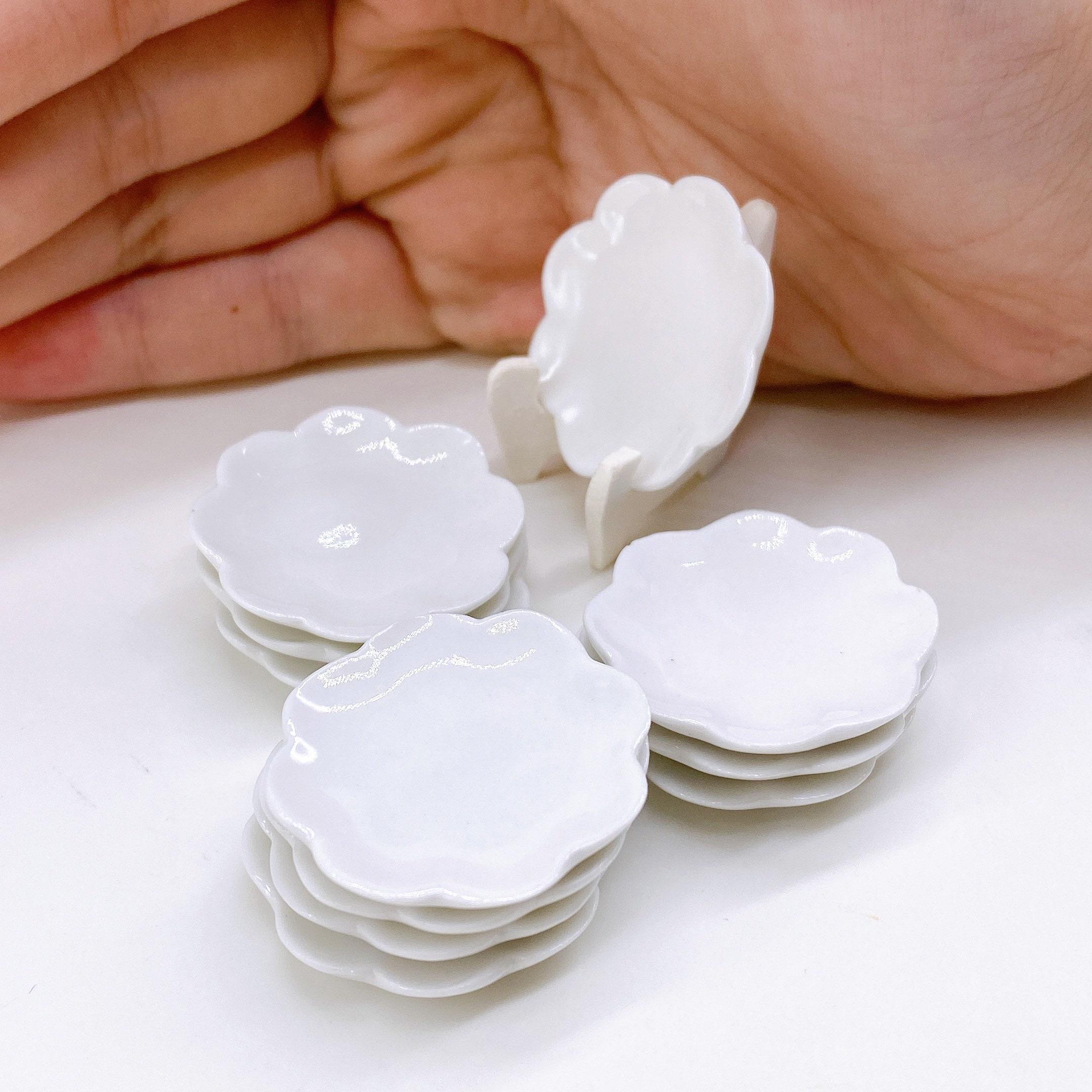 10 pieces Miniature Ceramic plate 28 mm decorate for doll | Etsy