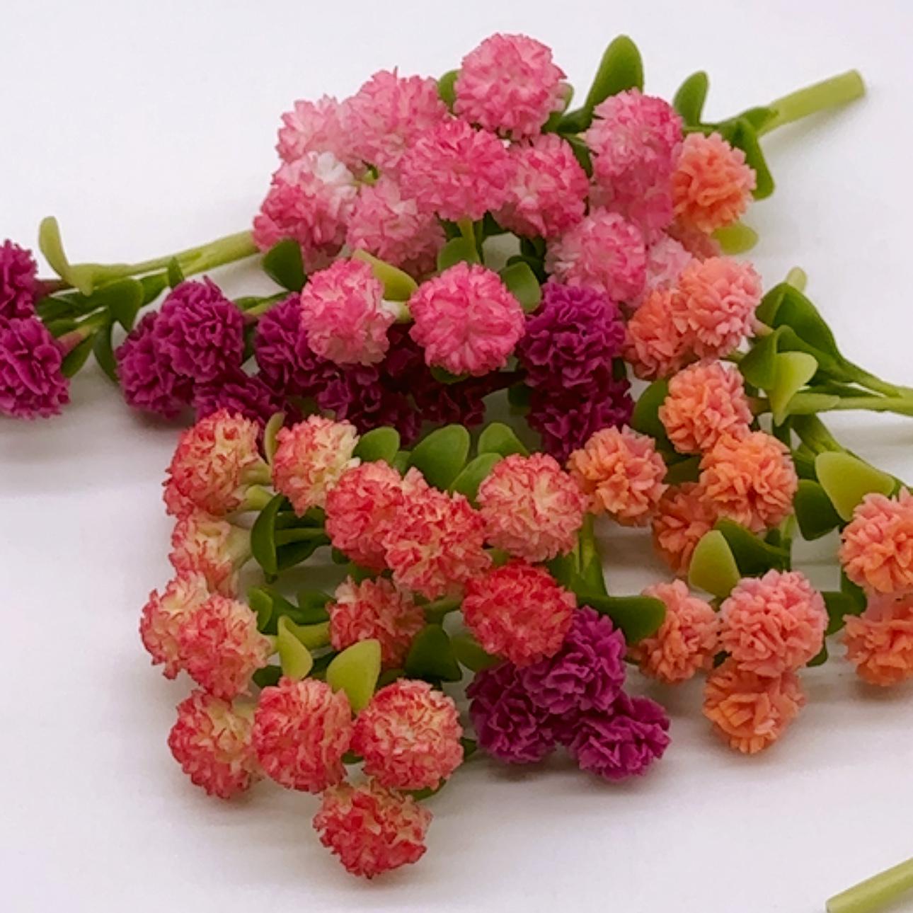 5 Pieces Miniature Dark Pink Carnations Flower, Miniature Garden ...