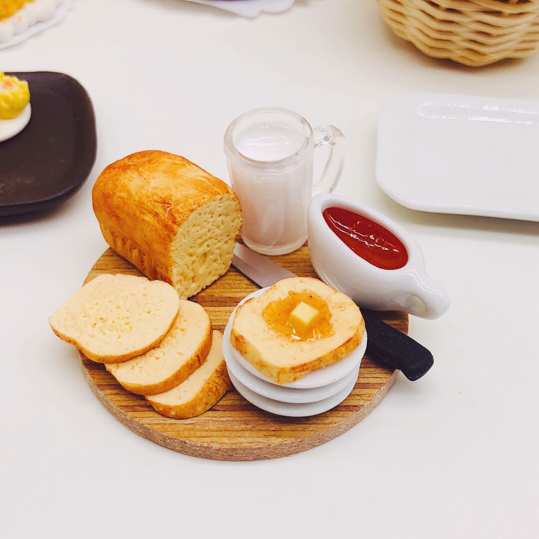 Miniature Bread Breakfast Set: Polymer Clay Dollhouse Bakery - Etsy