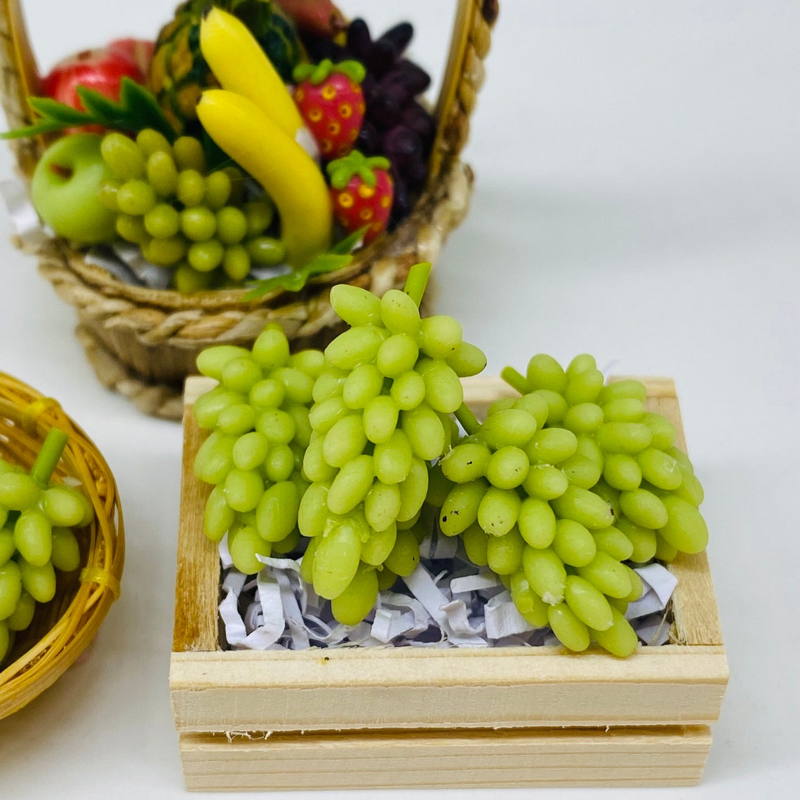 Miniature Grape 5 Pieces With Wooden Box for Dollhouse - Etsy
