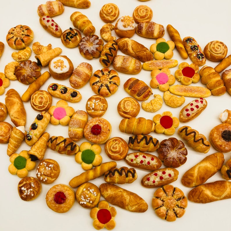20 piezas de pan en miniatura artículo mixto panadería en - Etsy España