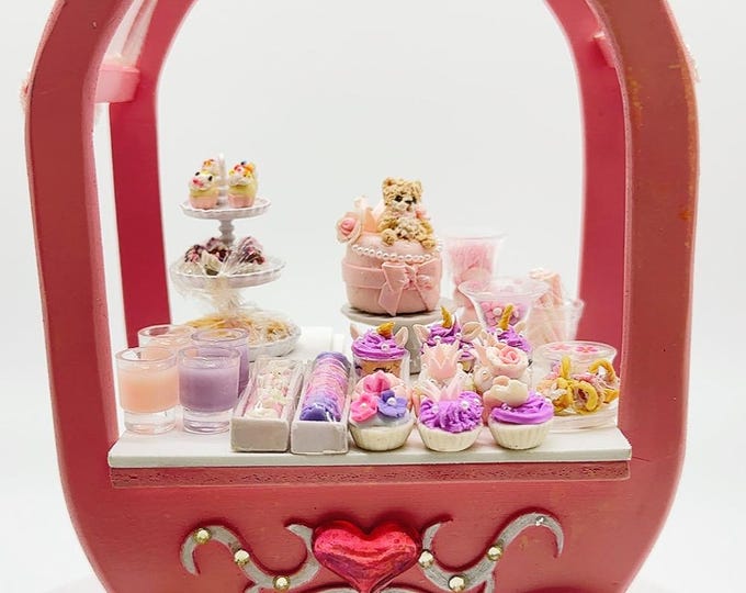 Miniature Kiosk Little Bear, Miniature Showcase Candy Cupcakes Made ...