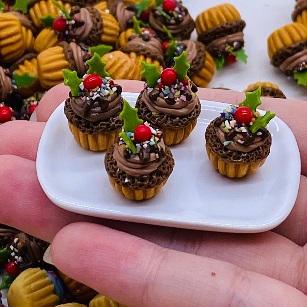 10 Miniature Cupcakes, Polymer Clay Food, Dollhouse Collection - Etsy