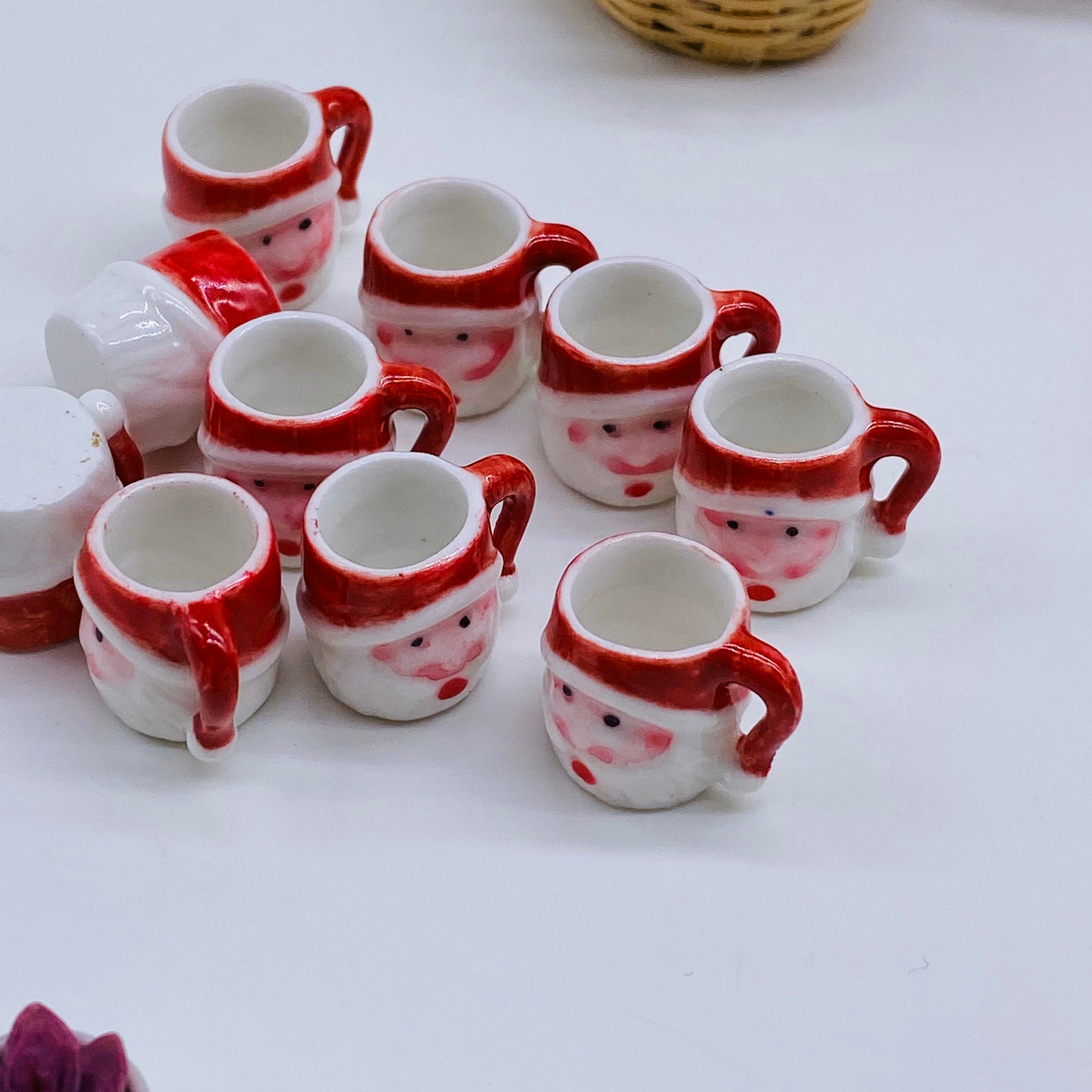 5 Pieces Miniature Santa Ceramic Mug Miniature Ceramic Cup - Etsy