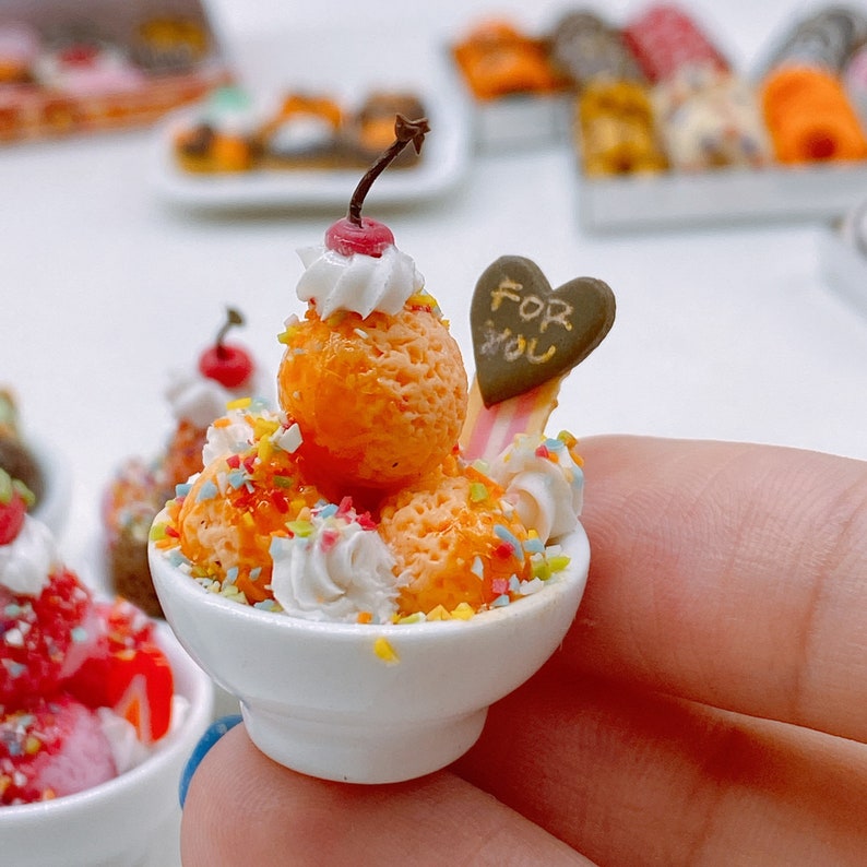 6 Pieces Miniature Ice Cream in Bowl Miniature Sweet for - Etsy Canada