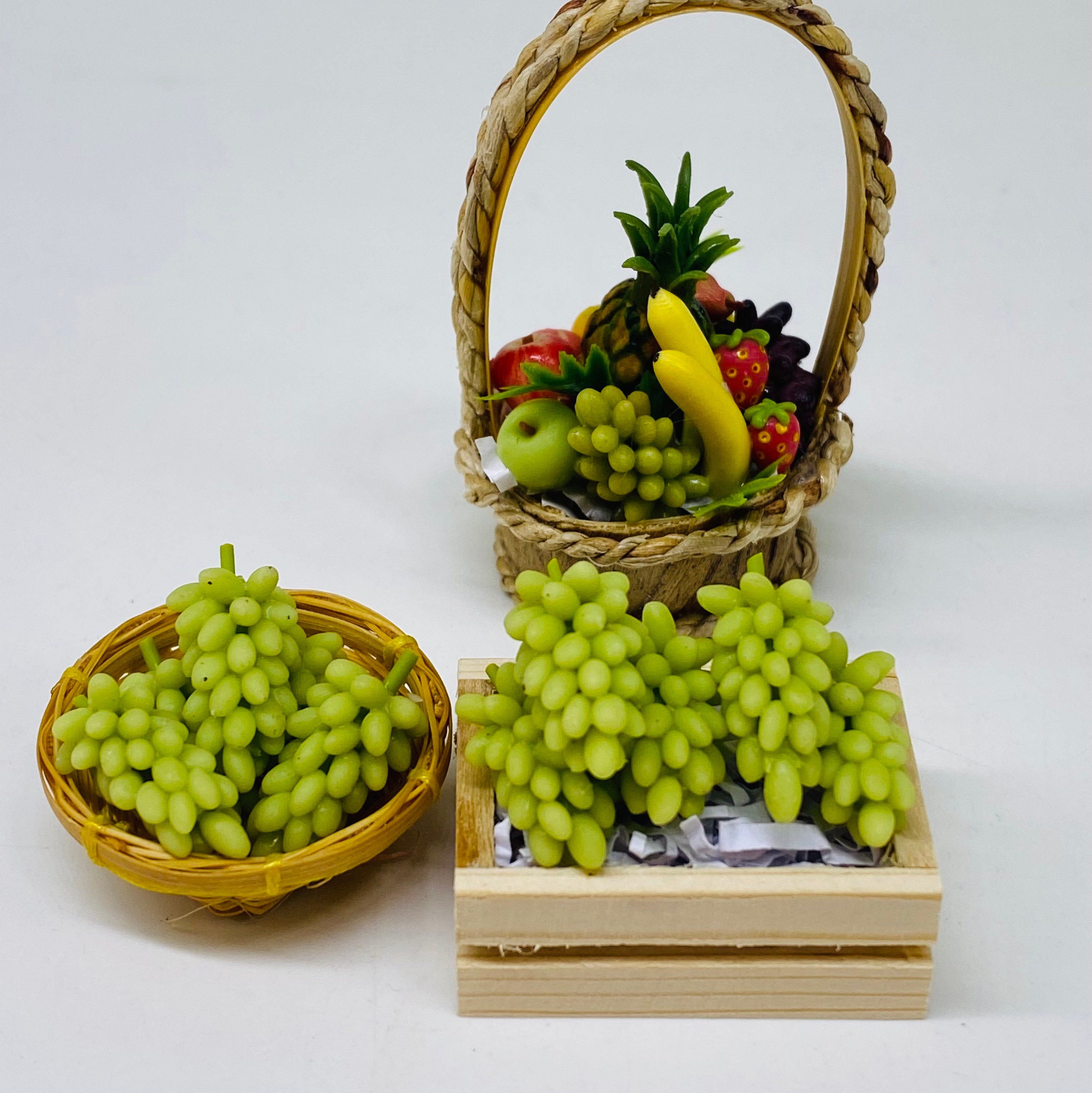 Miniature Grape 5 Pieces With Wooden Box for Dollhouse - Etsy