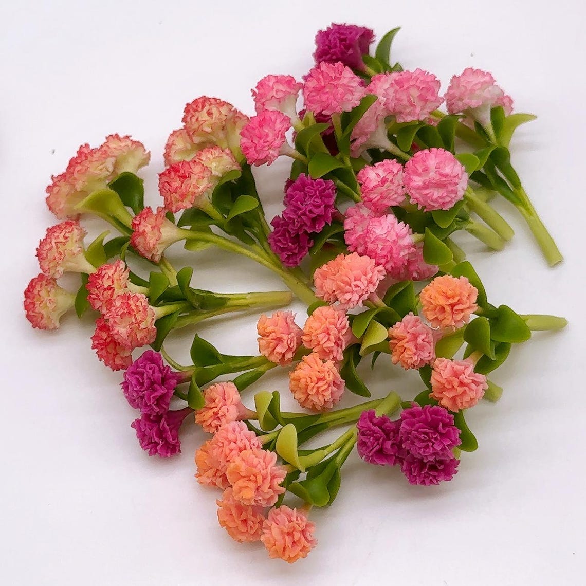 5 Pieces Miniature Carnations Flower, Miniature Garden Dollhouse 1:12 ...