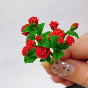 5 Pieces Miniature Red Rose, Miniature Garden Dollhouse Size SS and S ...