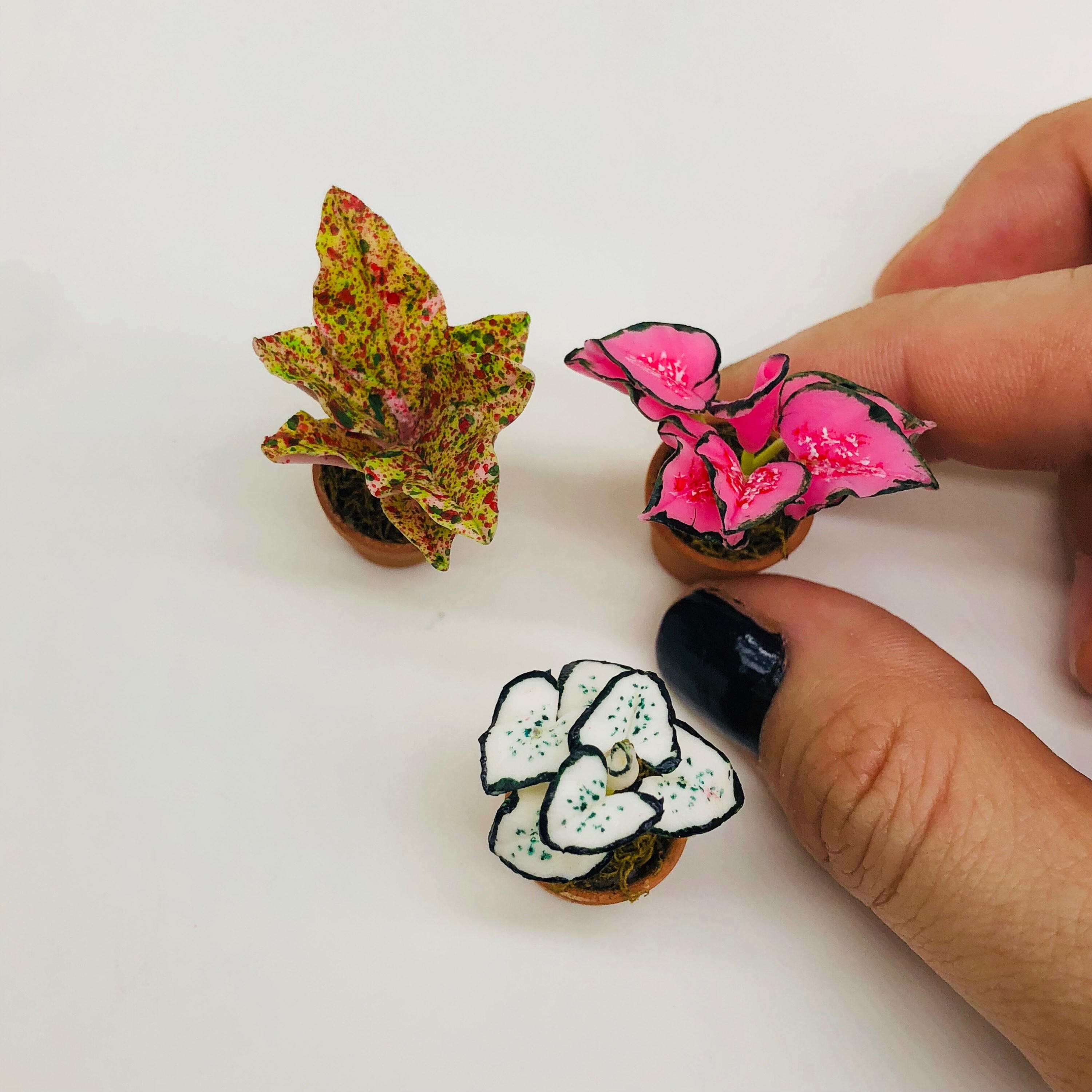 3 Pieces Miniature Flower Miniature Potdollhouse - Etsy