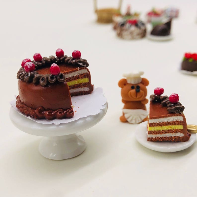 Miniature Cake with Sliced CakeMiniature Fake cake Dollhouse | Etsy